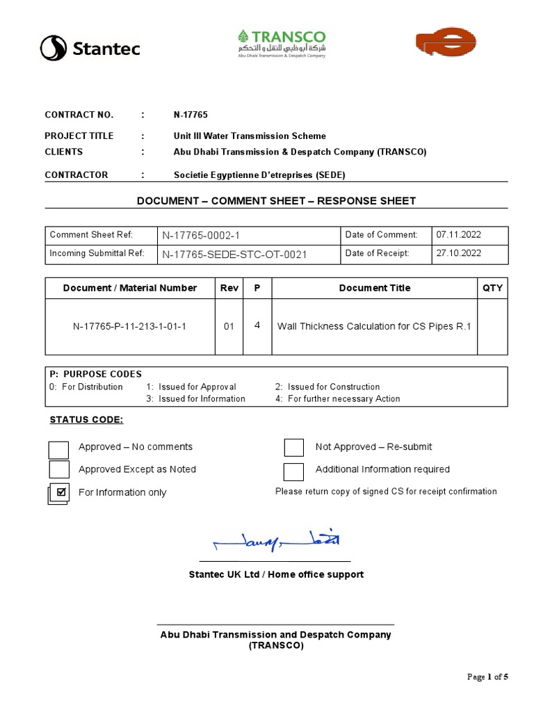 N-17765-SEDE-STANTEC-CS-0002-1 - Wall Thickness Calculation For CS ...