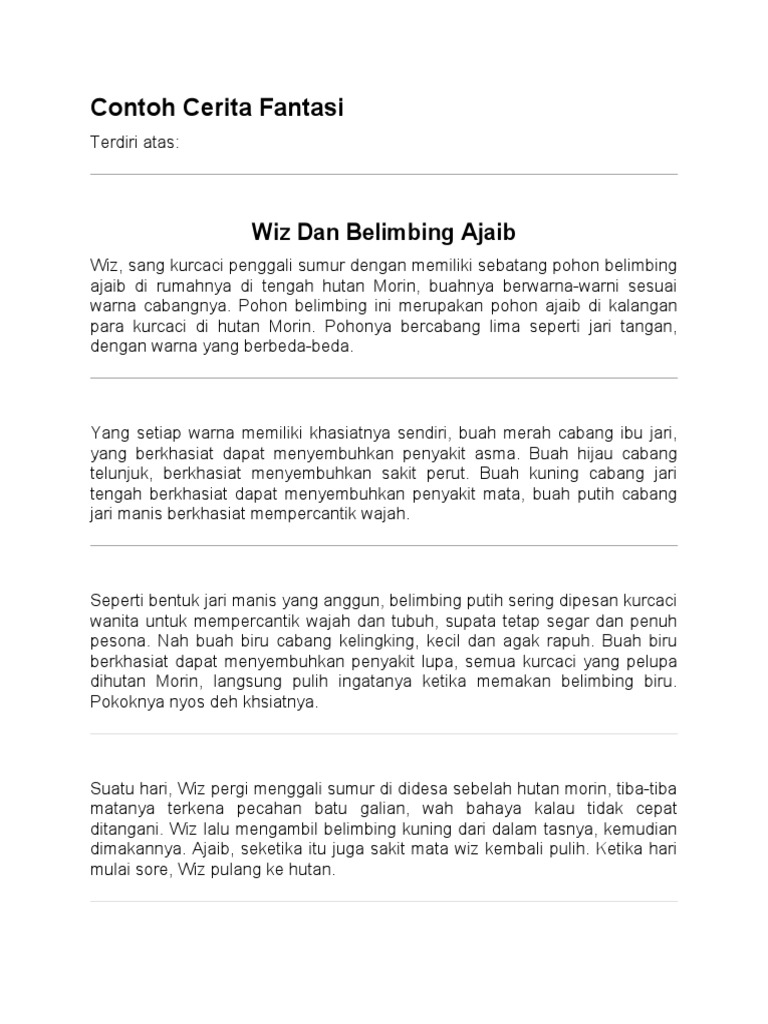 Contoh Cerita Fantasi | PDF