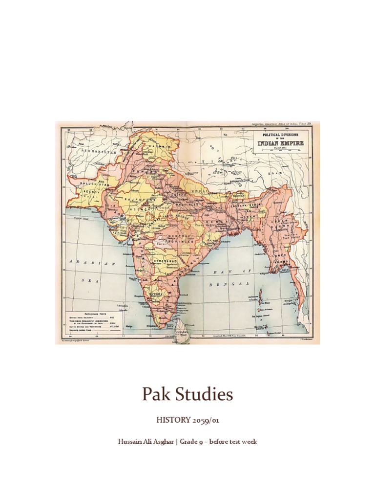 Pak Studies History Notes | PDF | Muhammad Ali Jinnah | All India ...
