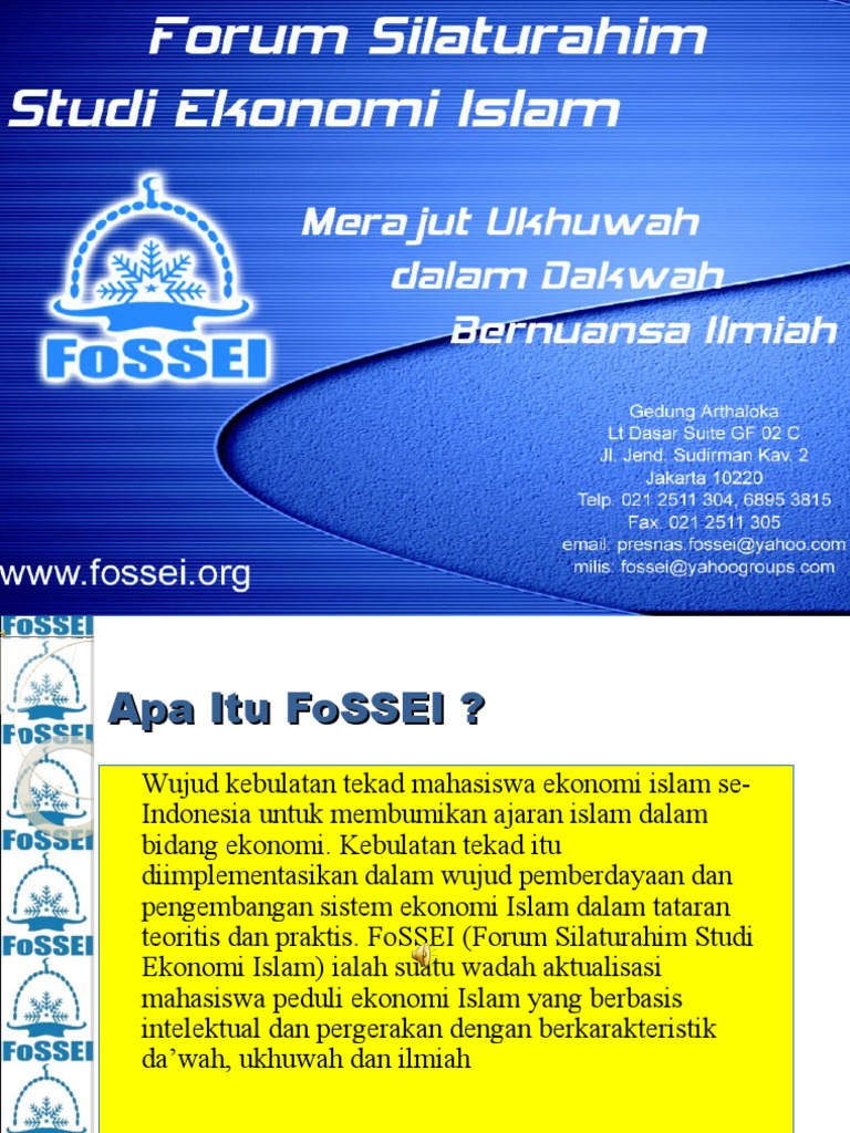 Pengantar FoSSEI: Forum Ekonomi Islam | PDF