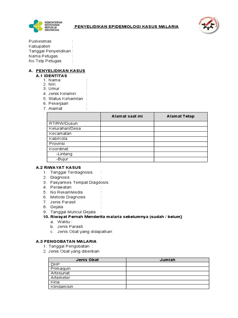 A. FORM PE Malaria | PDF