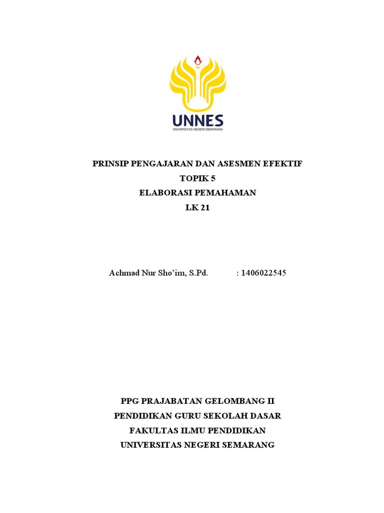 LK 21 Elaborasi Pemahaman | PDF