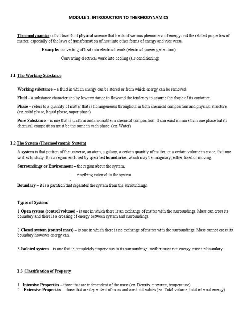 MODULE 1 and 2 Thermodynamics | PDF | Pressure | Pressure Measurement