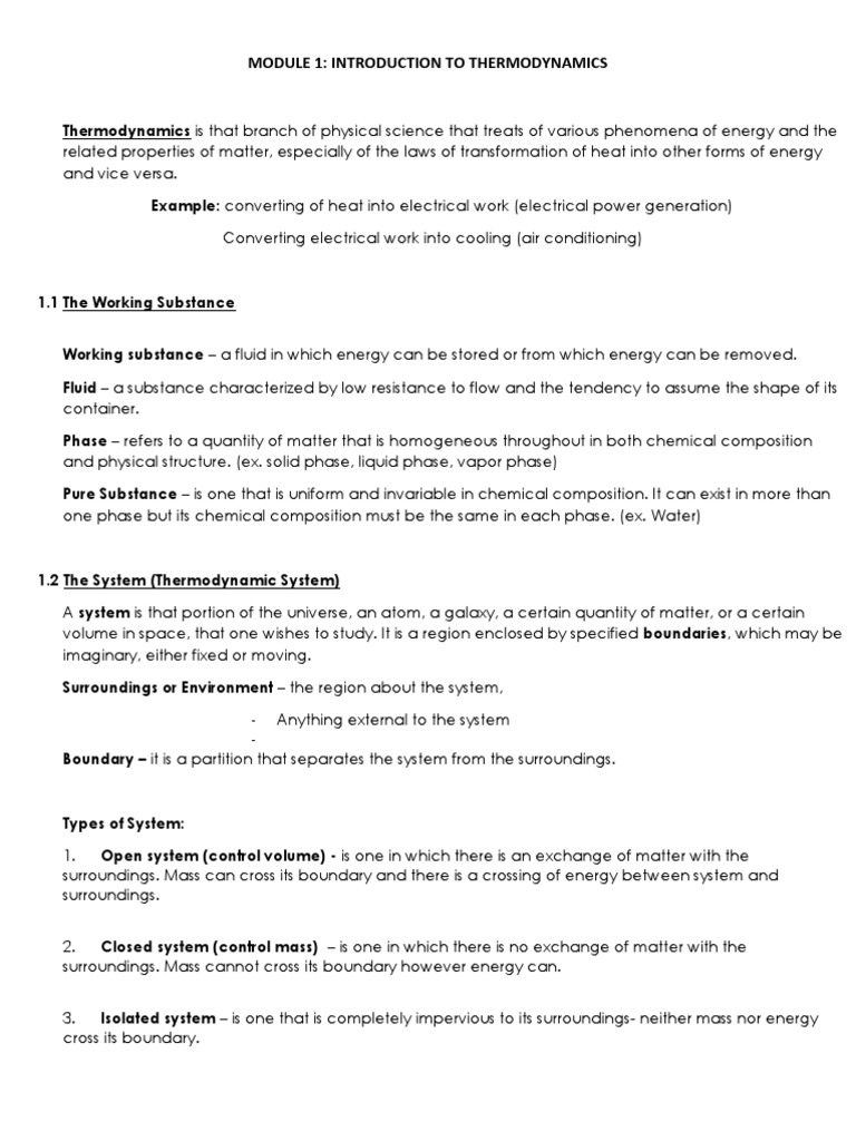 MODULE 1 and 2 Thermodynamics | PDF | Pressure | Pressure Measurement
