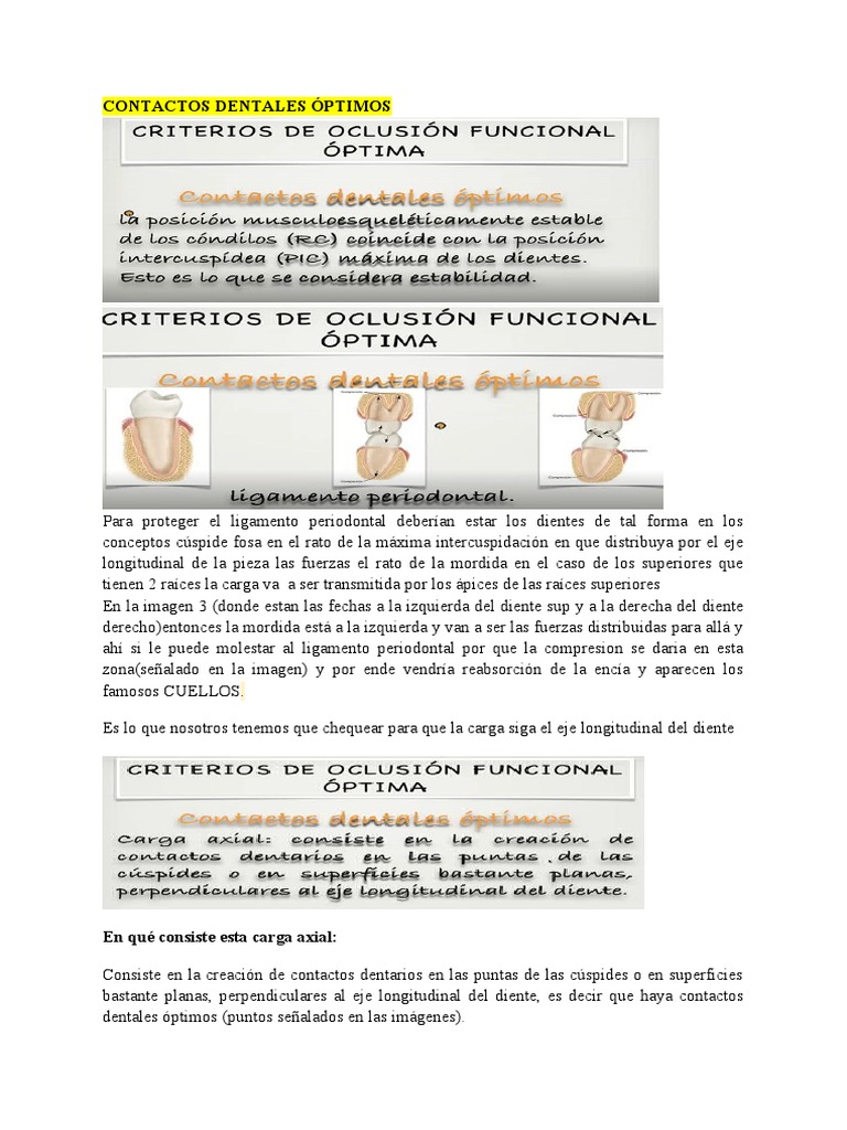 Criterios de Oclusion Funcional Optima, OCLUSIÓN HABITUAL EN LA ...