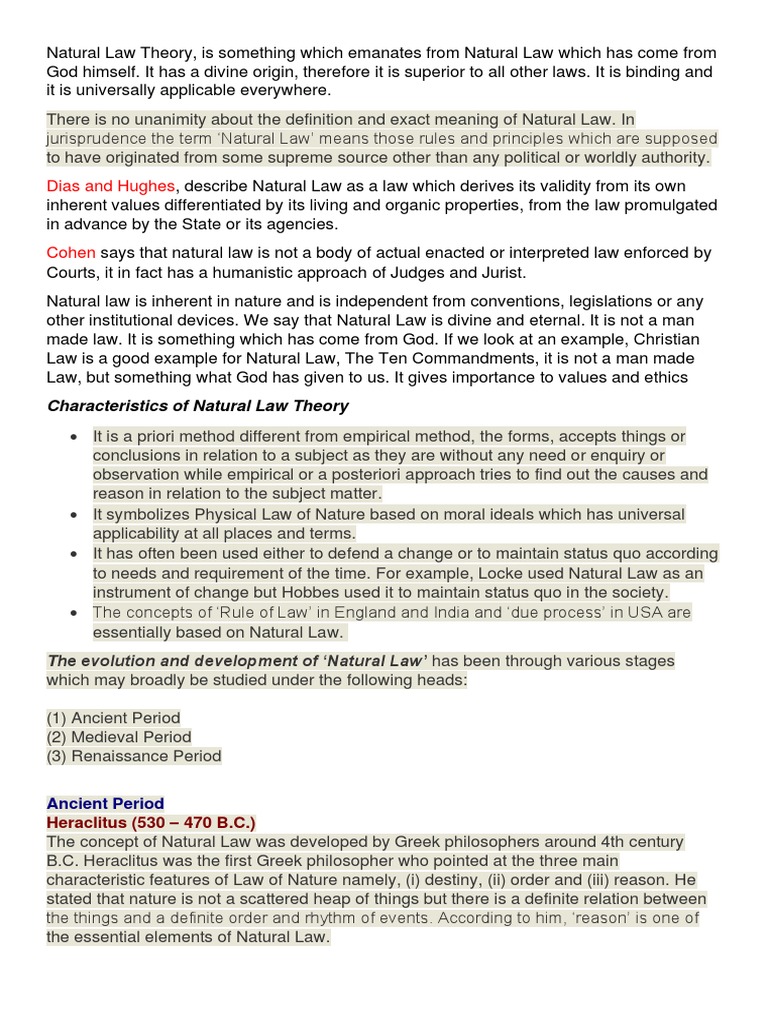 Natural Law Theory Jurisprudence | PDF | Natural Law | Reason