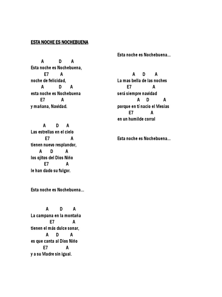 Esta Noche Es Nochebuena (Acordes) | PDF
