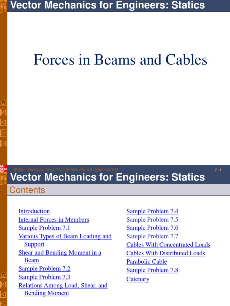 Forces in Beams and Cables | PDF | Bending | Beam (Structure)