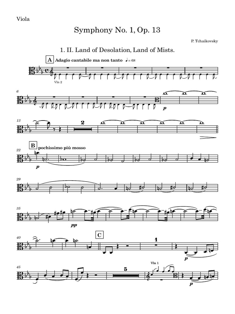 Symphony No. 1, Op. 13 - Viola | PDF | Compositions For Symphony Orchestra | Orchestral Music