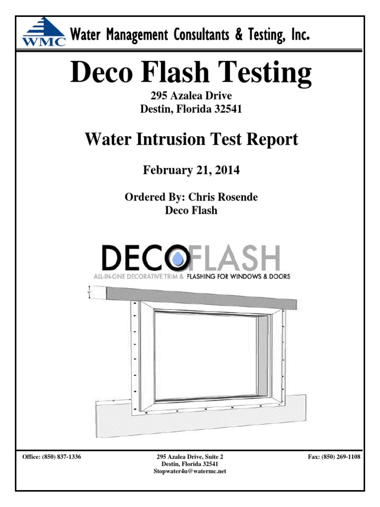 Deco Flash Water Intrusion Test Report | PDF | Wall | Pressure