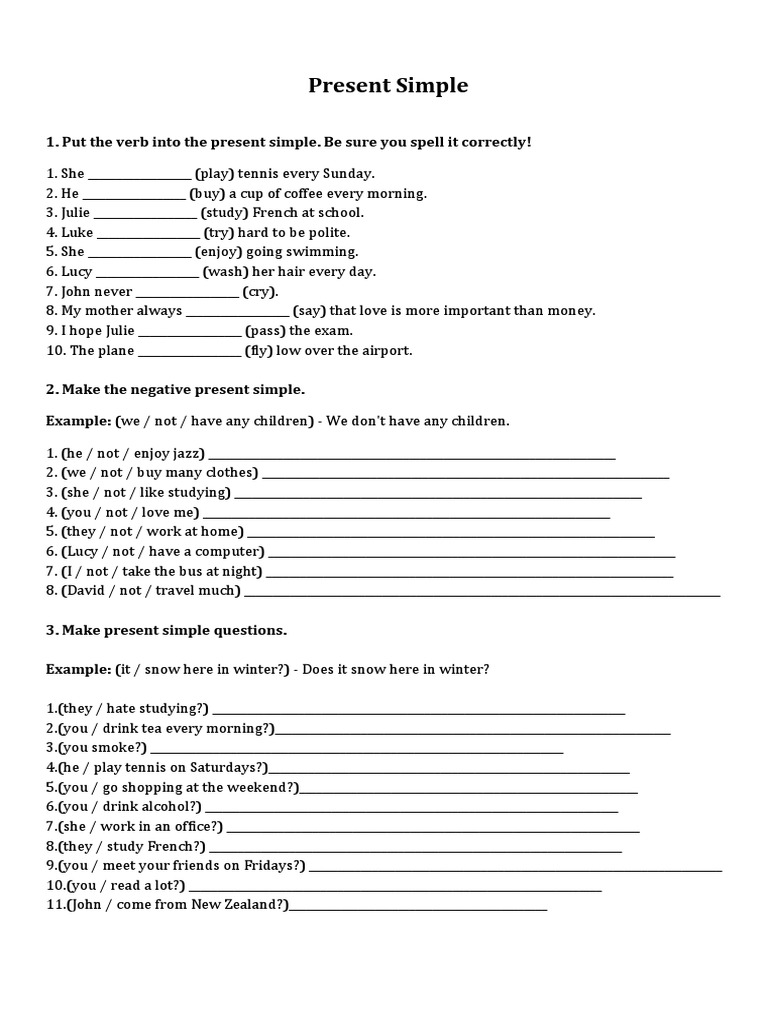 Present Simple | PDF