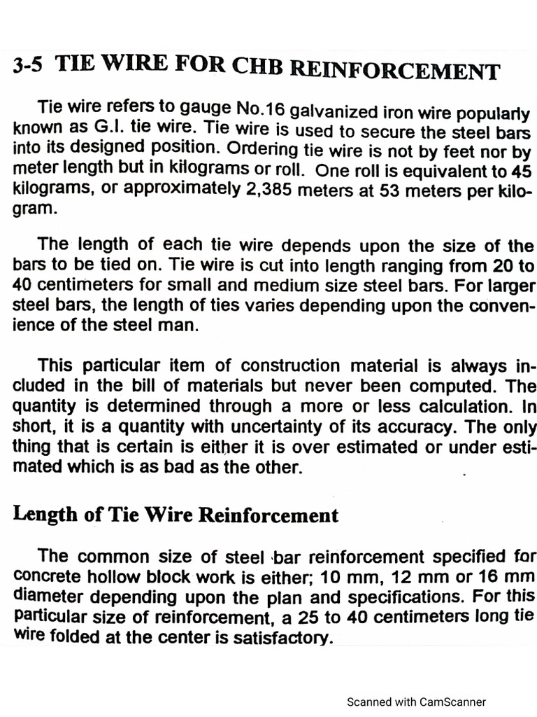 Tie Wire For CHB | PDF