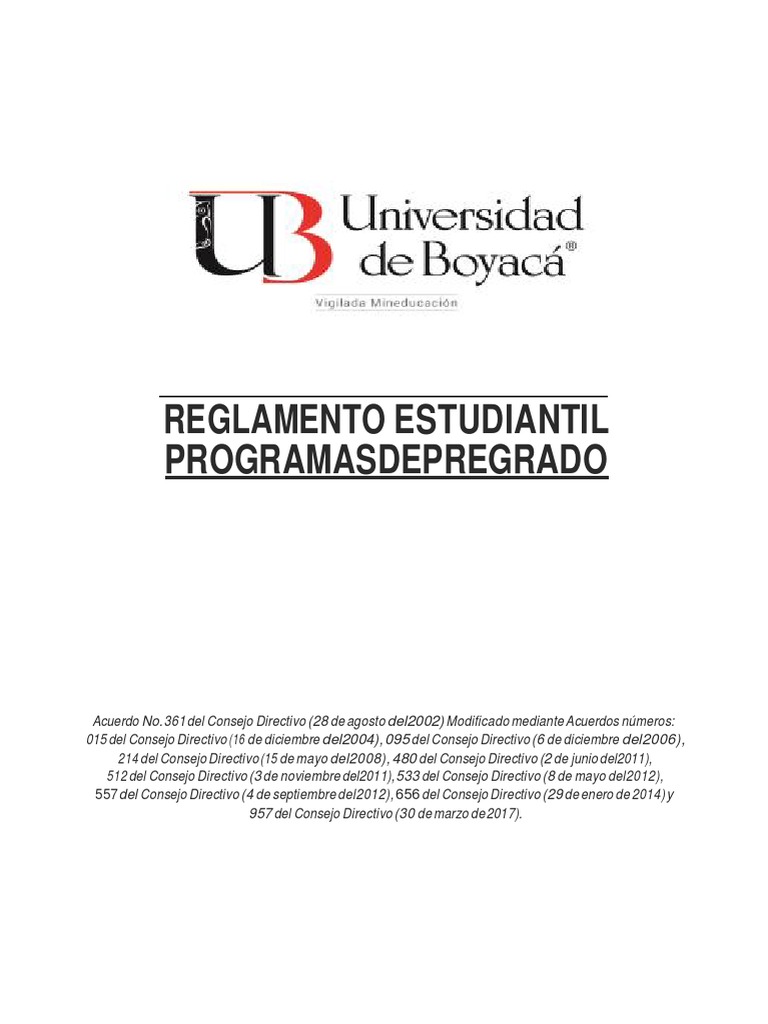 Reglamento Estudiantil Pregrado | PDF | Conocimiento | Crédito del curso