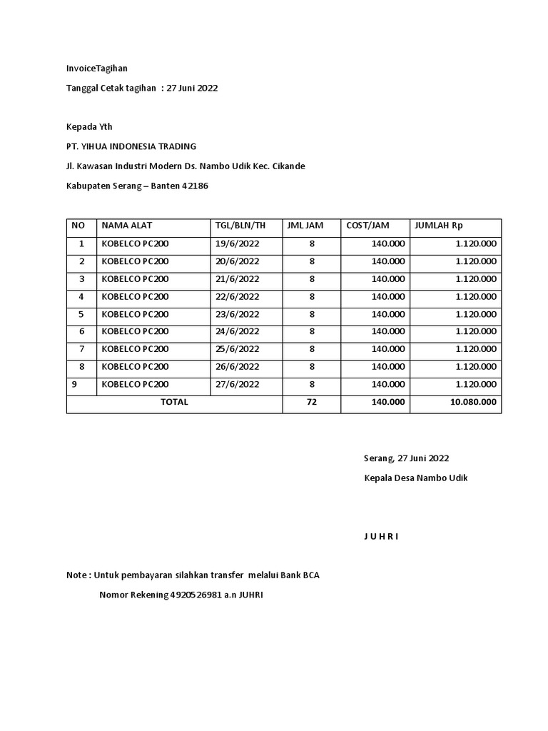 Invoice Tagihan | PDF