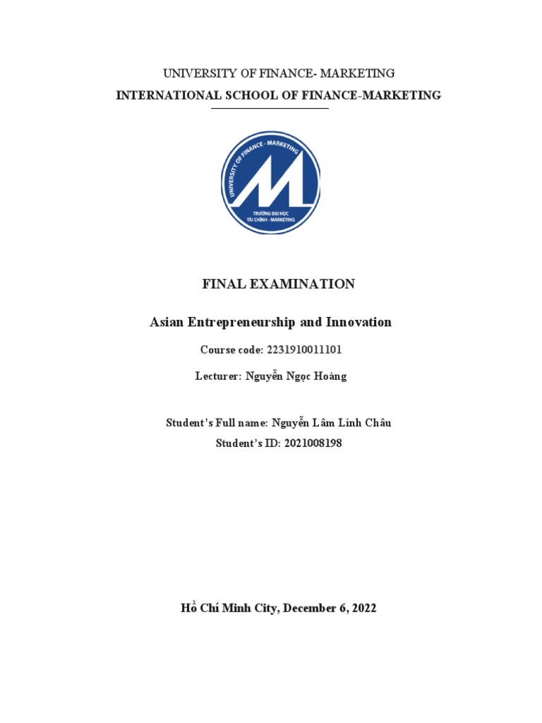 Final Assignment Nguyen Lam Linh Chau 2021008198 | PDF | Restaurants | Prices