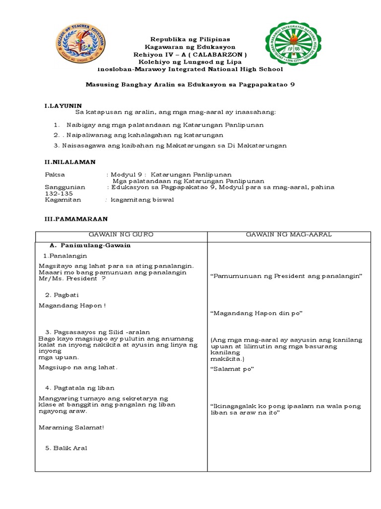 DLP Katarungan Panlipunan | PDF