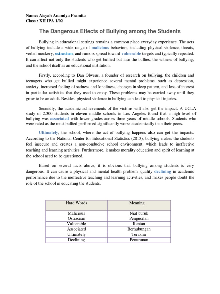 Uprak Bing | PDF | Bullying | Human Development