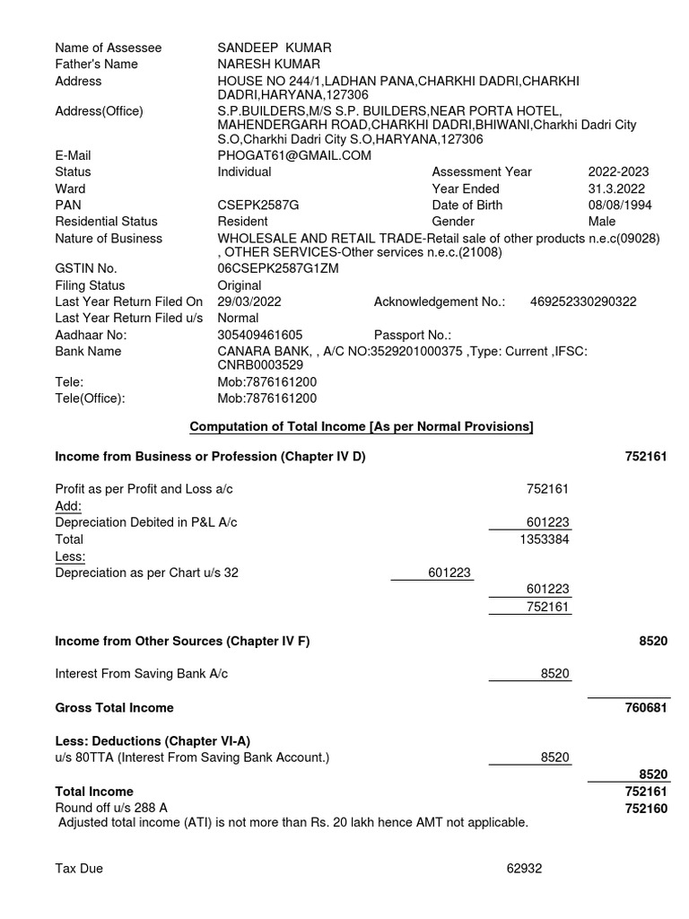 COMPUTATION Reading | PDF | Income Tax | Revenue