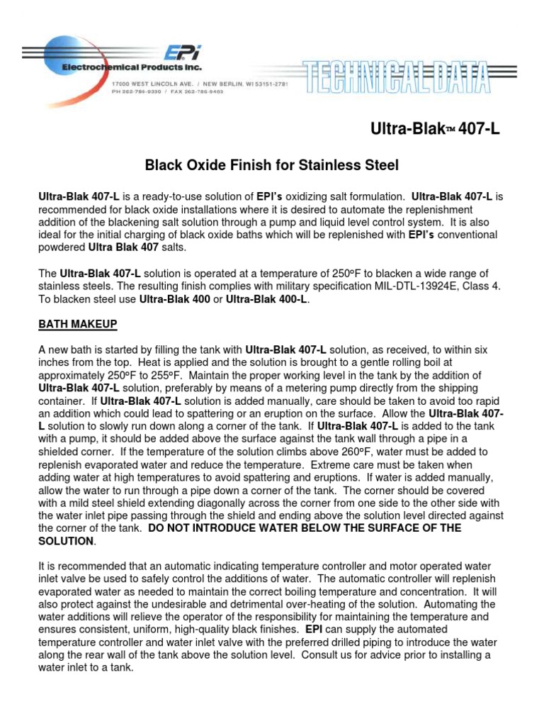 A Detailed Guide to Using Ultra-Blak 407-L Black Oxide Solution for ...