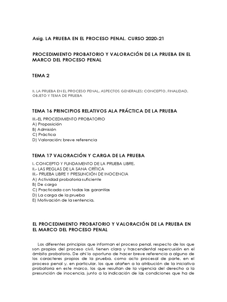 Prueba Penal | Descargar gratis PDF | Evidencia (ley) | Derecho penal