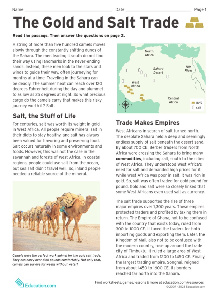 The Gold and Salt Trade | PDF | Sahara | West Africa