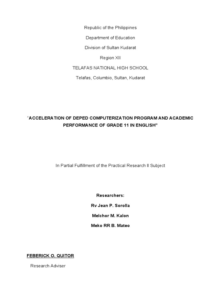 Sample Quantitative Research | PDF | Educational Technology | Learning