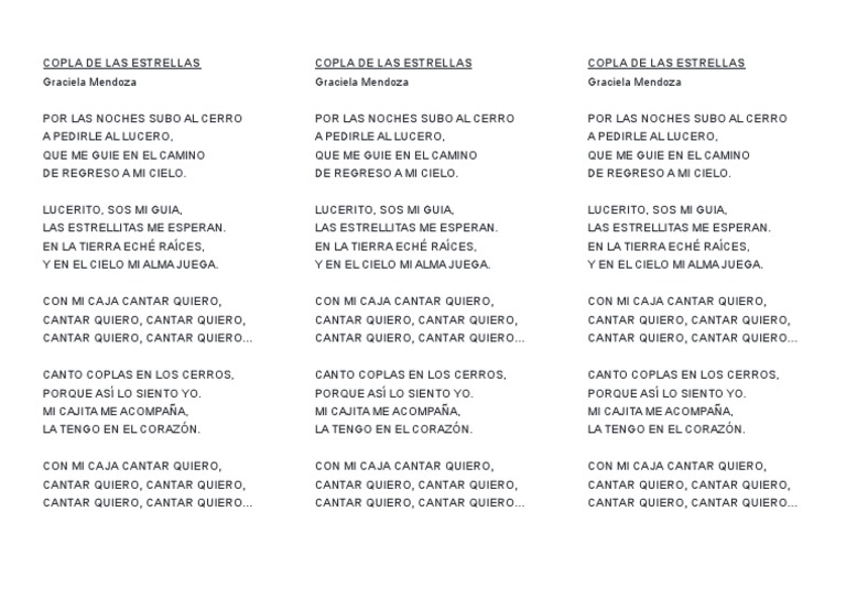 Copla de Las Estrellas | PDF