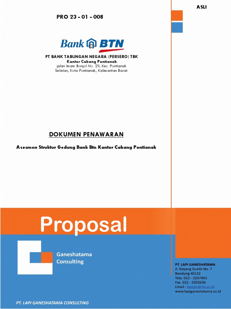 Asesmen Struktur Gedung Bank BTN Pontianak | PDF | Teknologi & Rekayasa