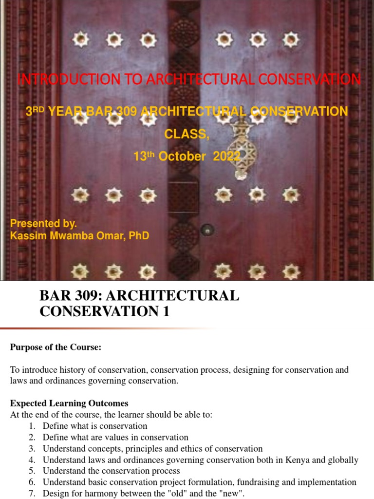 Introduction to Architectural Conservation | PDF | Historic ...