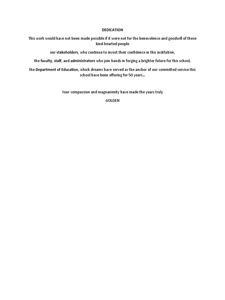 Dedication Page For Program Souvenir | PDF