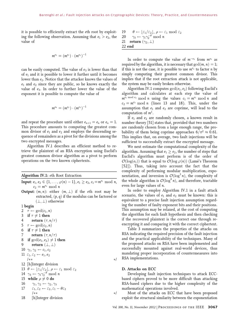 Fault Injection Attacks On Cryptographic Devices Theory Practice And Countermeasures Pdf