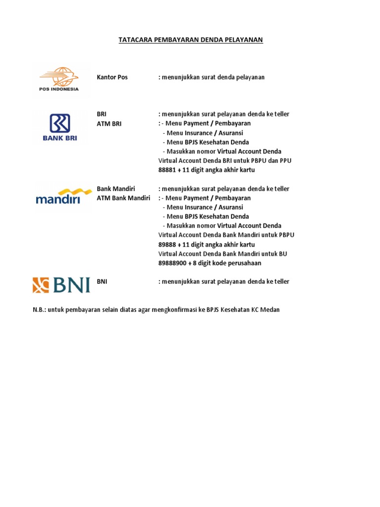 Tata Cara Pembayaran Denda | PDF