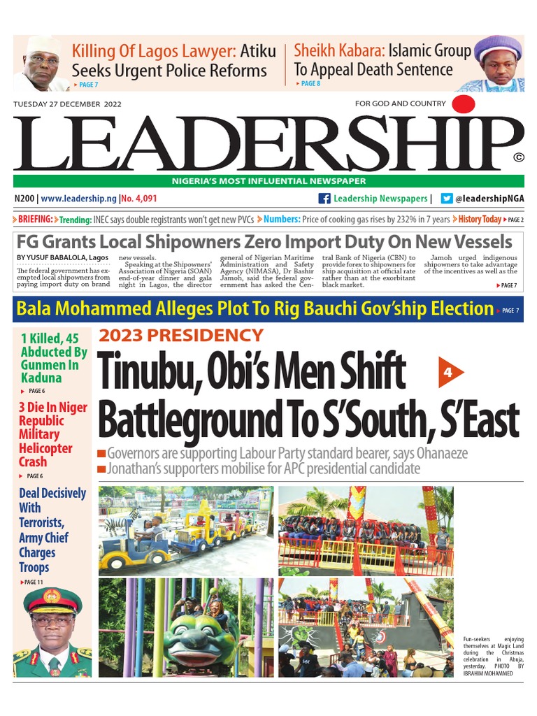 Leadership Epaper 27th December 2022 | PDF | Nigeria