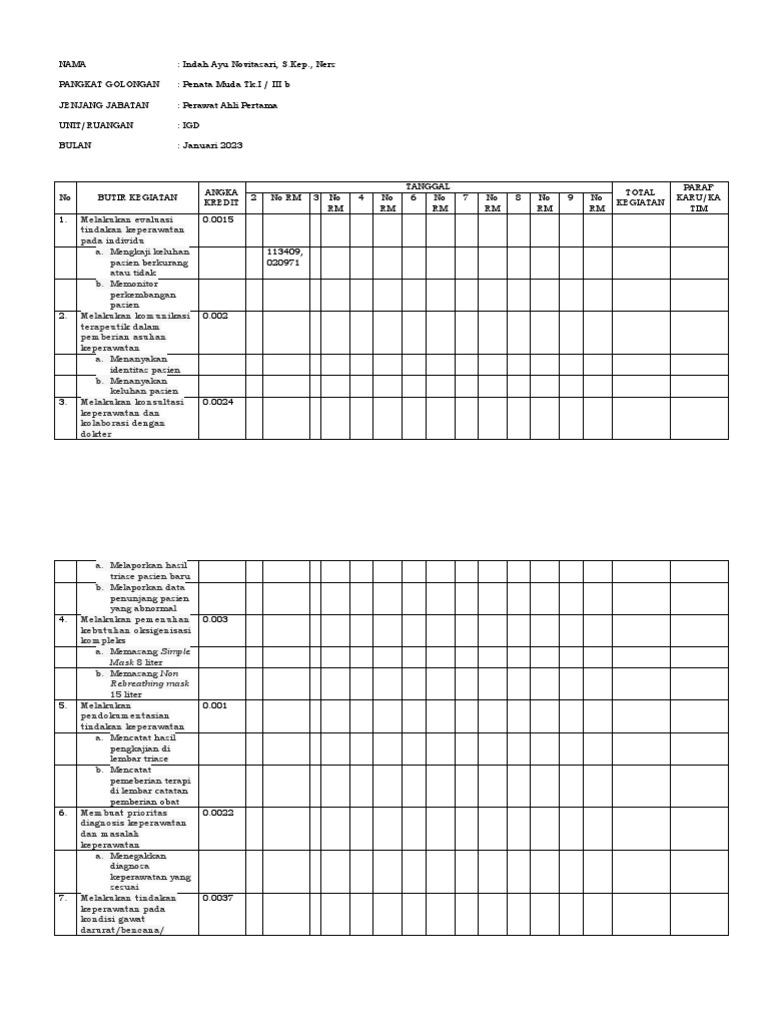 Contoh Logbook Perawat Terampil | PDF