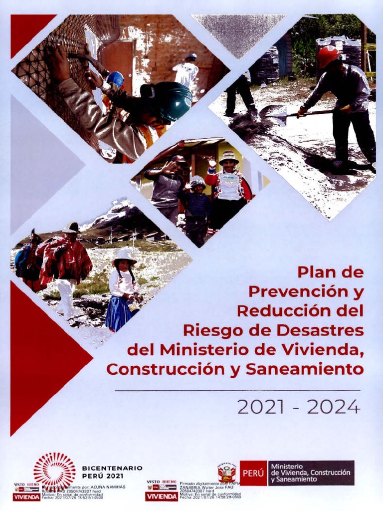 Plan de Prevencion y Reduccion Del Riesgo de Desastres Del Ministerio de Vivienda Construccion y ...