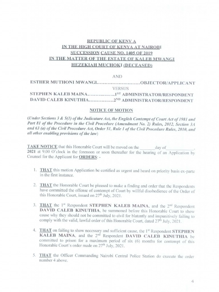 Notice of Motion - HCFP&A 1405-19 | PDF