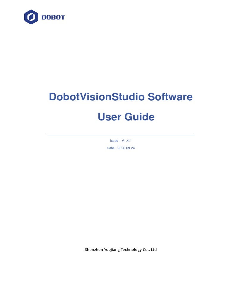 DobotVisionStudio Software User Guide V1.4.1 en | PDF | Frame Rate | Icon (Computing)