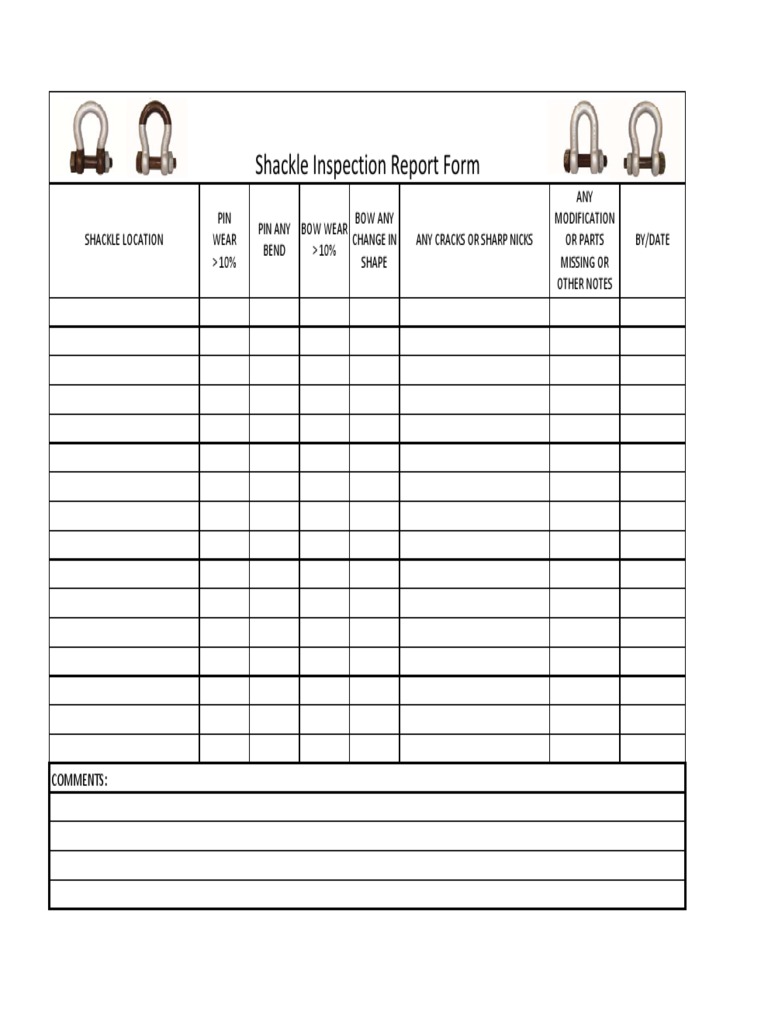 Shackle Inspection Form2 | PDF