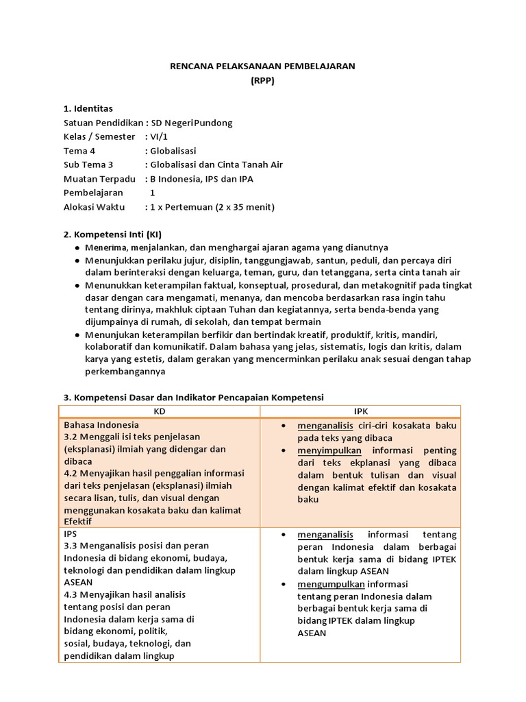 RPP 1 Anggih | PDF | Karier & Perkembangan | Kesehatan Holistik