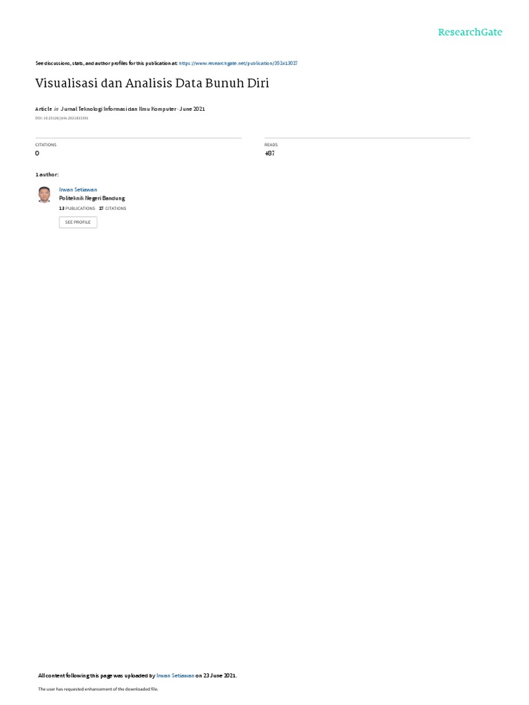 Visualisasi Dan Analisis Data Bunuh Diri | PDF