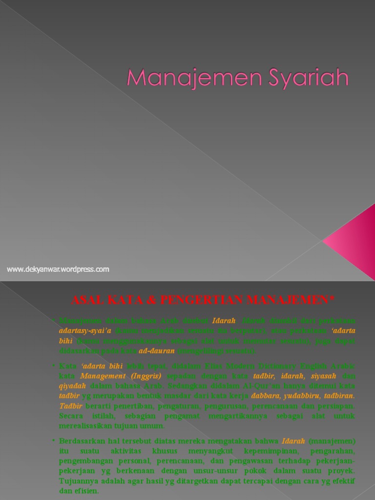 Manajemen Syariah | PDF