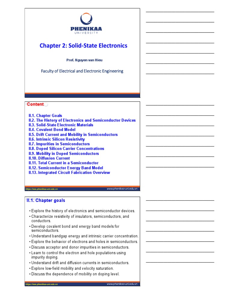 Chapter 2 - Solid-State Electronics - Handouts | PDF | Semiconductors | Doping (Semiconductor)