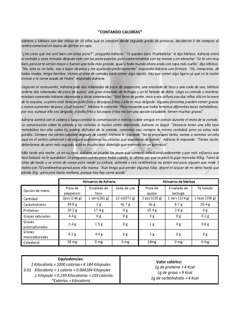 Contando Calorías | PDF | Caloría | Índice de masa corporal