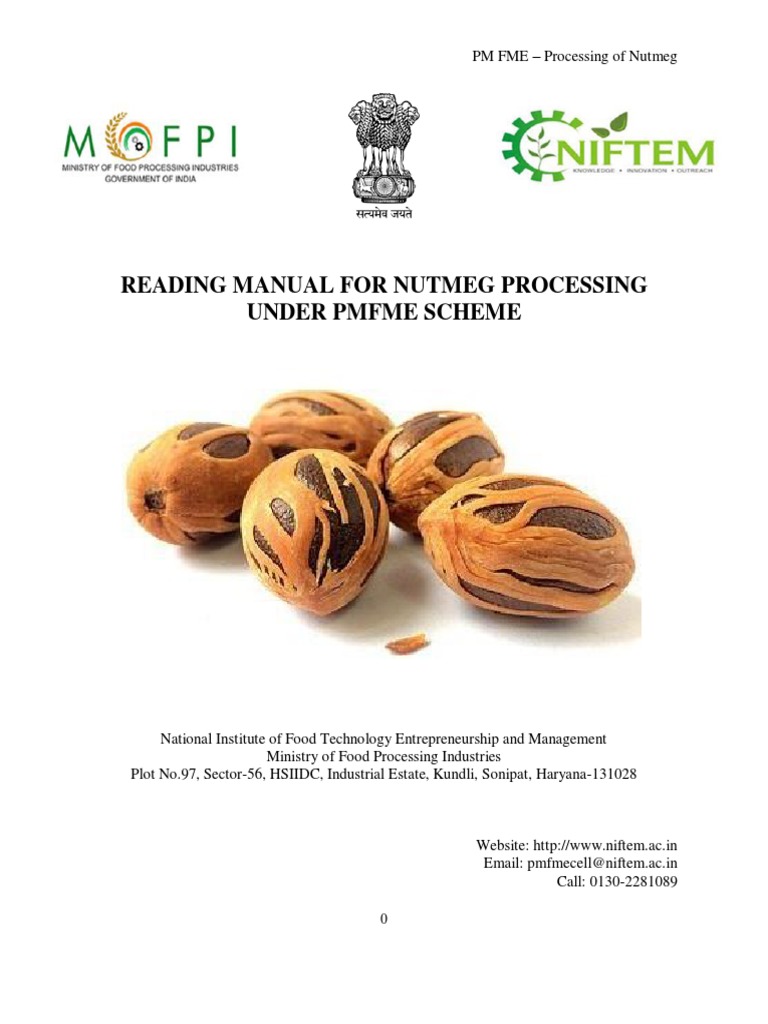 PM FME – Guide to Nutmeg Processing | PDF | Nutmeg | Fruit Preserves