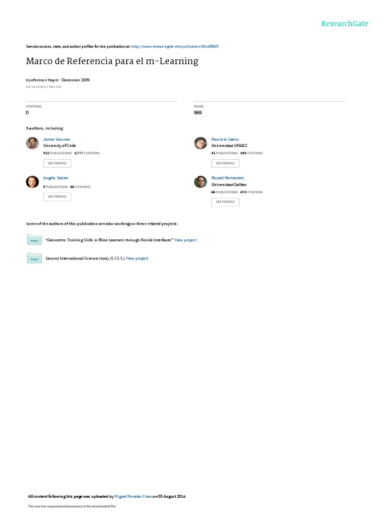 Marco de Referencia para El M-Learning1 | PDF | Aprendizaje | Software de la aplicacion