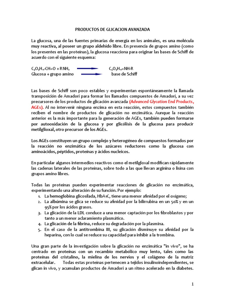 Glicación Avanzada y Salud: Impactos | PDF