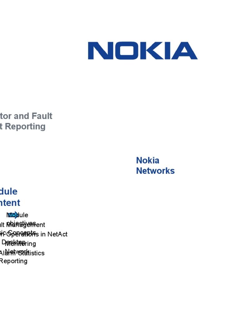 Netact Monitor And Fault Management Reporting Pdf Computing Software