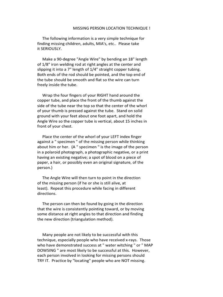 Frances Nixon - Missing Person Location Technique | Download Free PDF ...