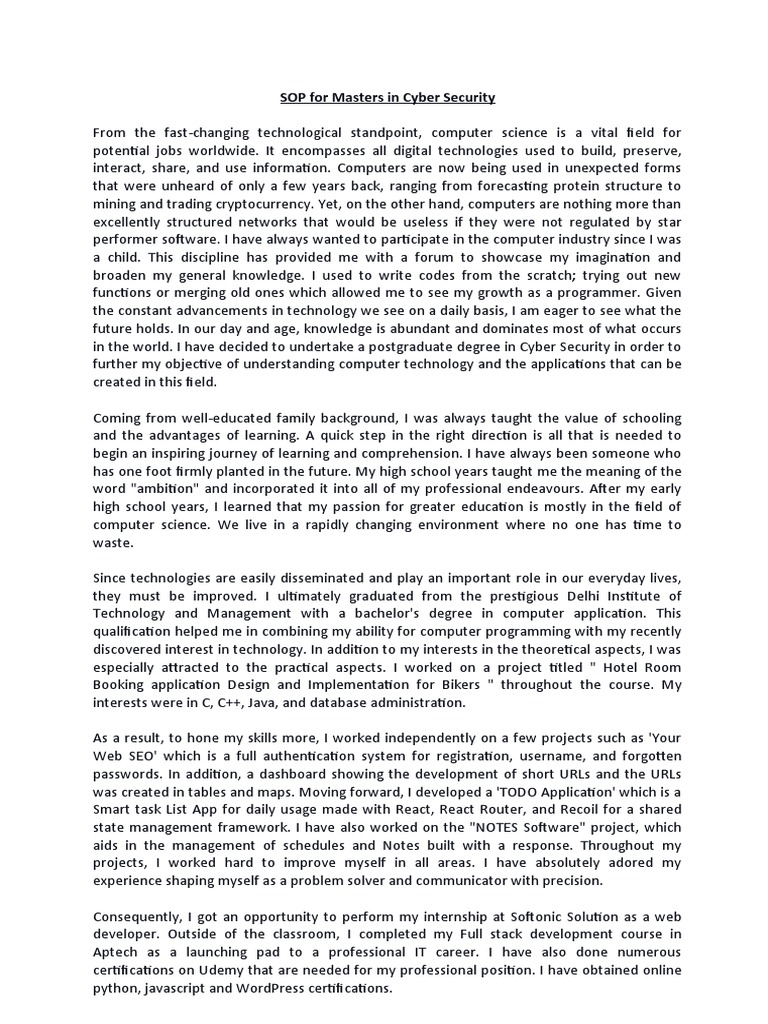 Sop Piyush Cyber Security | PDF | Computer Security | Security