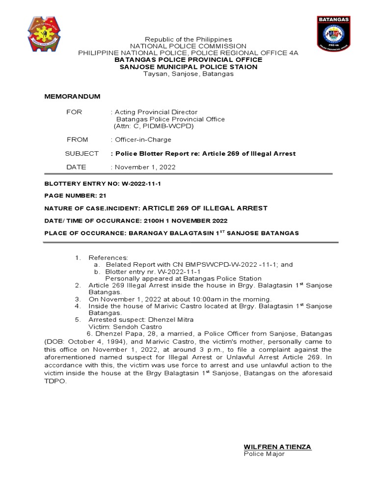 Police Blotter | PDF